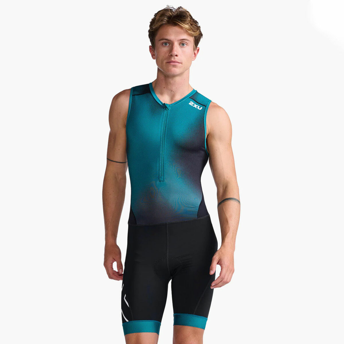 Bộ quần áo trisuit nam Skins Men's TRI S/S Tri Suit - Black/Carbon • YCB